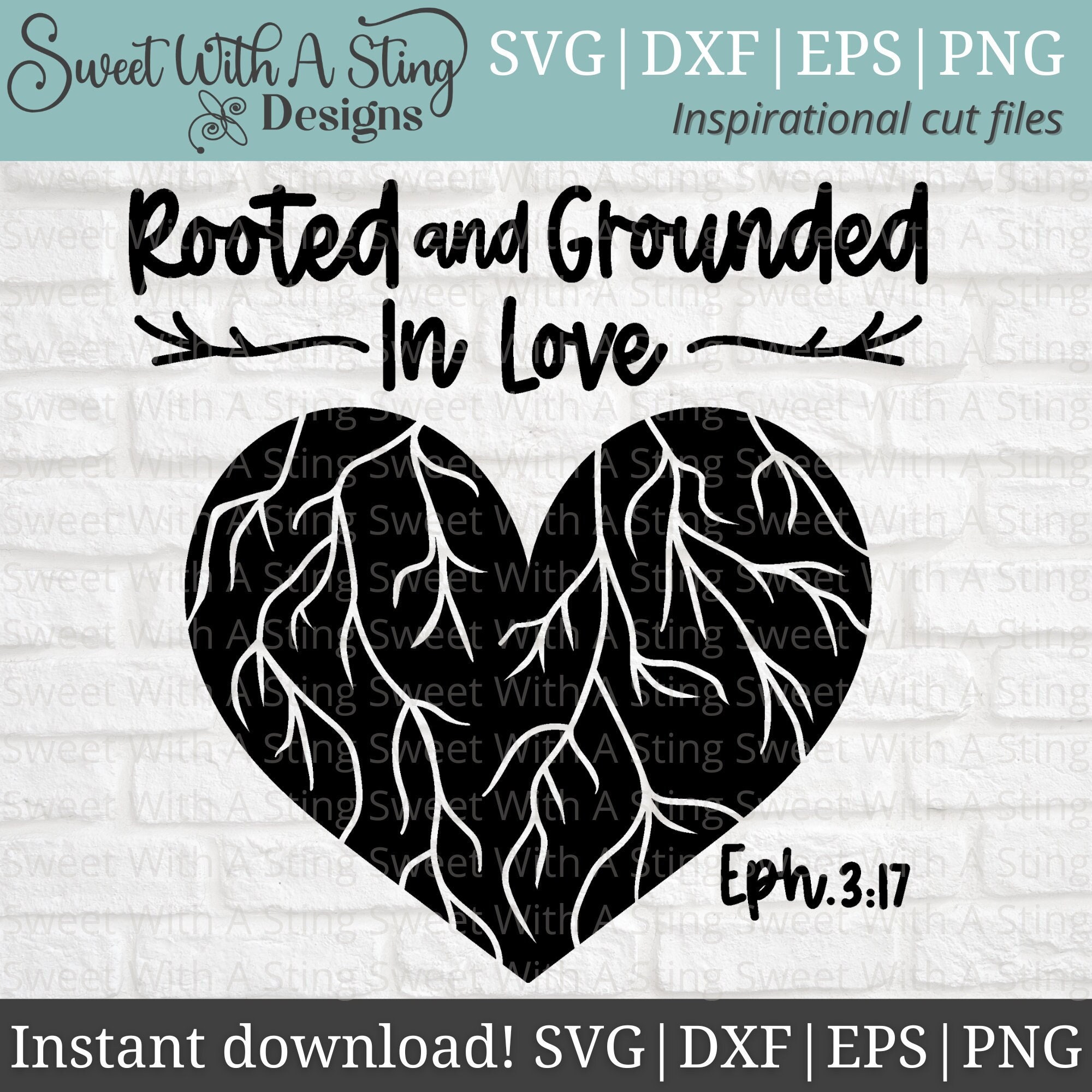 Rooted and Grounded in Love | Bible Verse SVG | Christian SVG Design ...