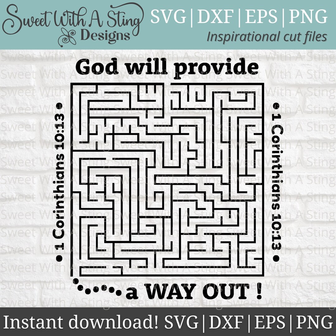 God Will Provide A Way Out | Bible Verse SVG | Christian SVG Design ...