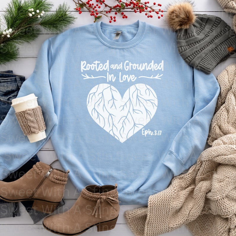 Rooted and Grounded in Love | Bible Verse SVG | Christian SVG Design ...