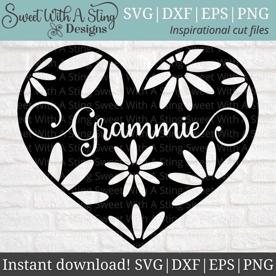 Grammie Heart Mandala SVG | Floral Grammie Shirt | Grammie Gifts ...