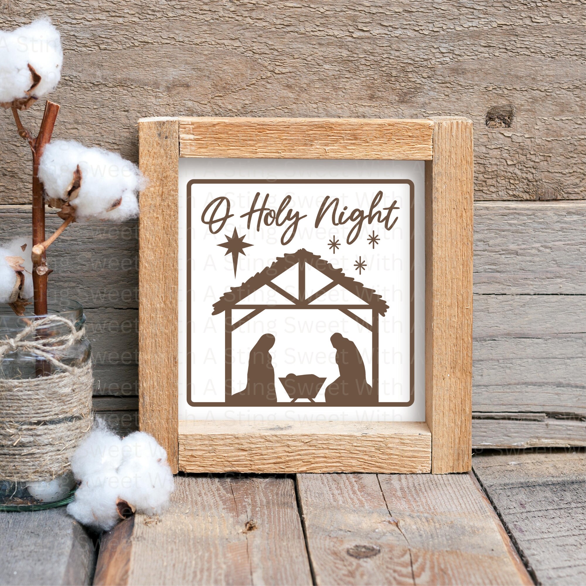 Nativity Glass Block SVG | Glass Block Christmas Design | Nativity ...