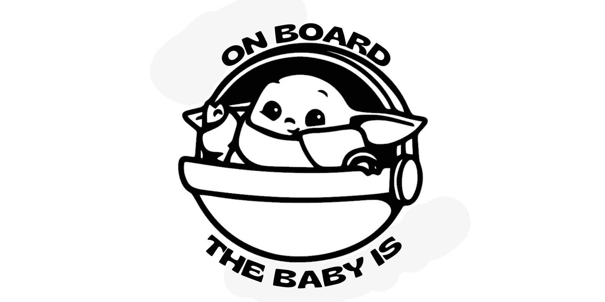 Baby Yoda Grogu on Board the Baby is Sticker Car Camper Van Window ...