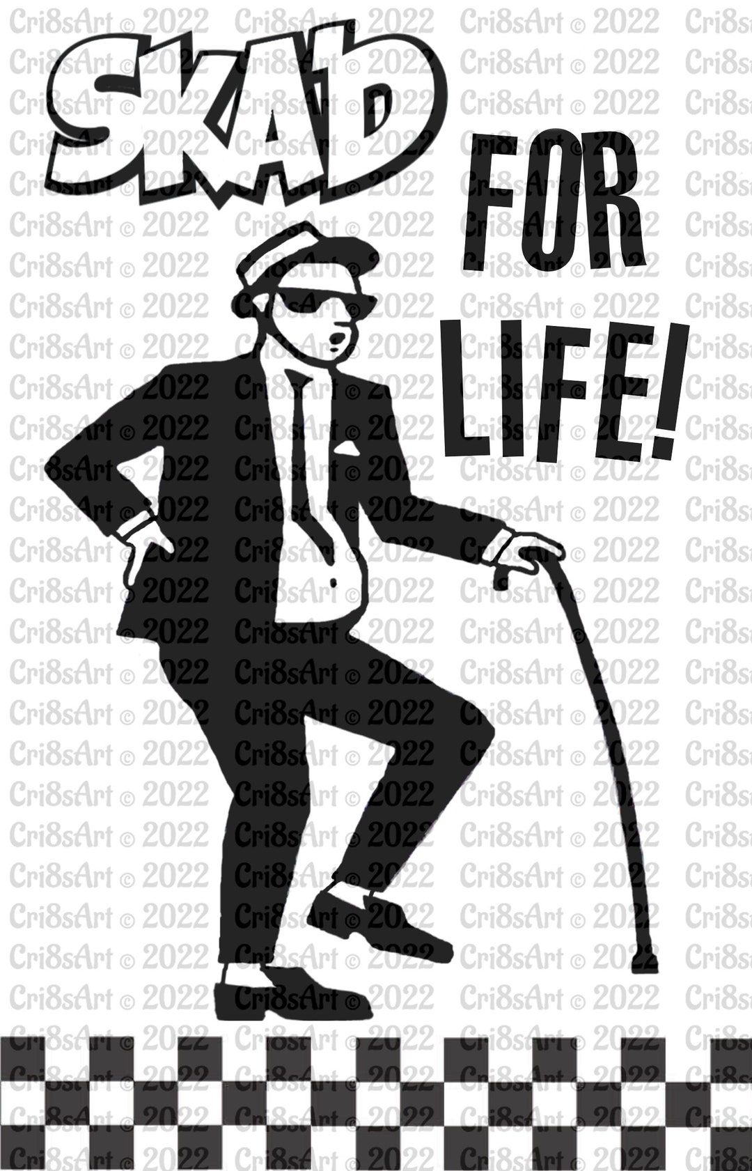 Ska'd for Life Old 2 Tone Man Car Camper Van Window Trailer Bumper ...