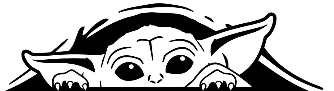 Peeking Baby Grogu Car Camper Van Window Trailer Bumper Sticker - Etsy