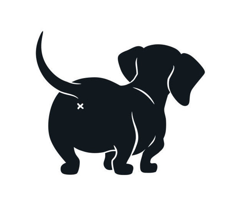 Dachshund Rear bum Profile Car Camper Van Window Trailer Bumper Sticker ...