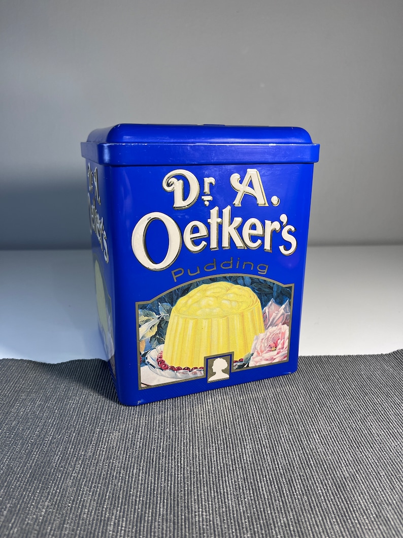 Rare Dr. Oetker's Blue Pudding Tin Storage Box - Etsy