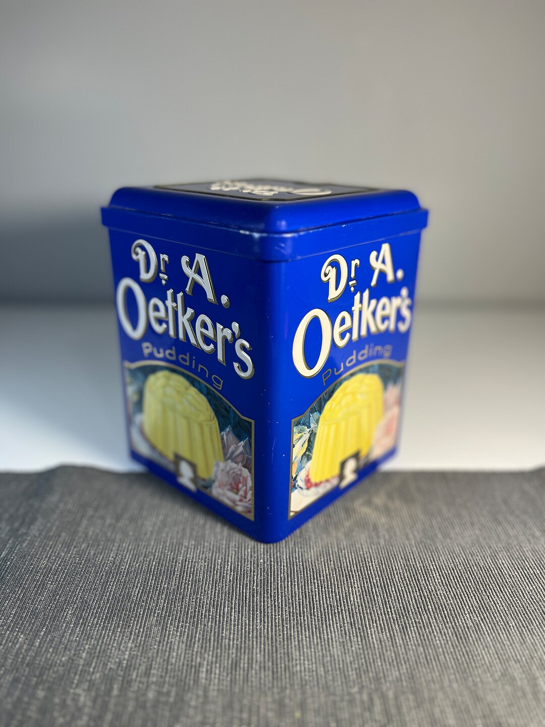 Rare Dr. Oetker's Blue Pudding Tin Storage Box - Etsy