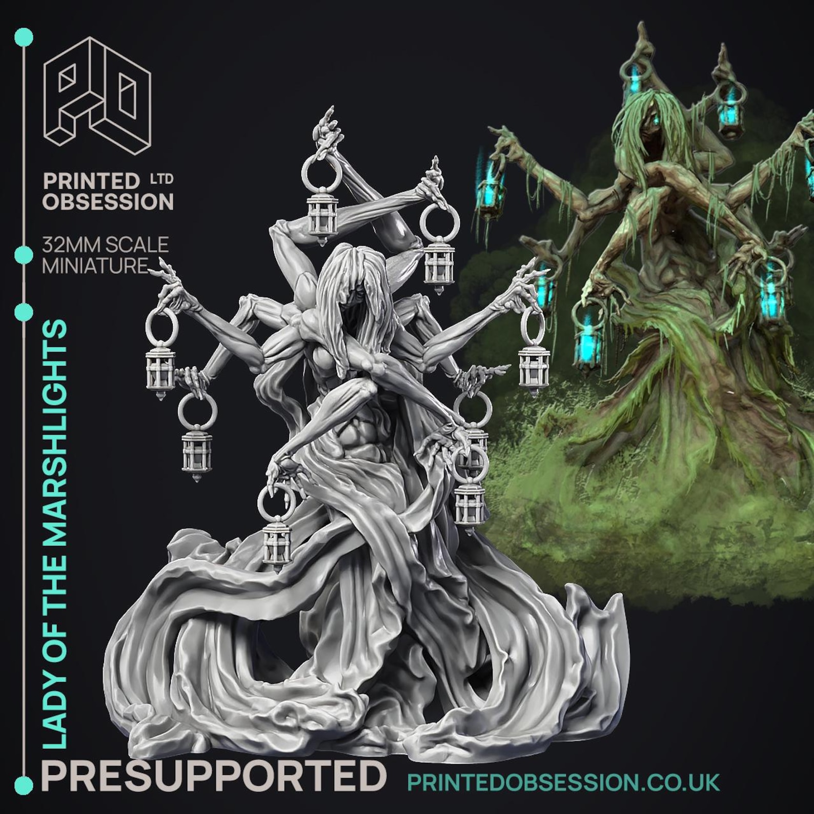Lady of the Marsh Lights 3D Printable STL | Boss Monster Miniature | D ...