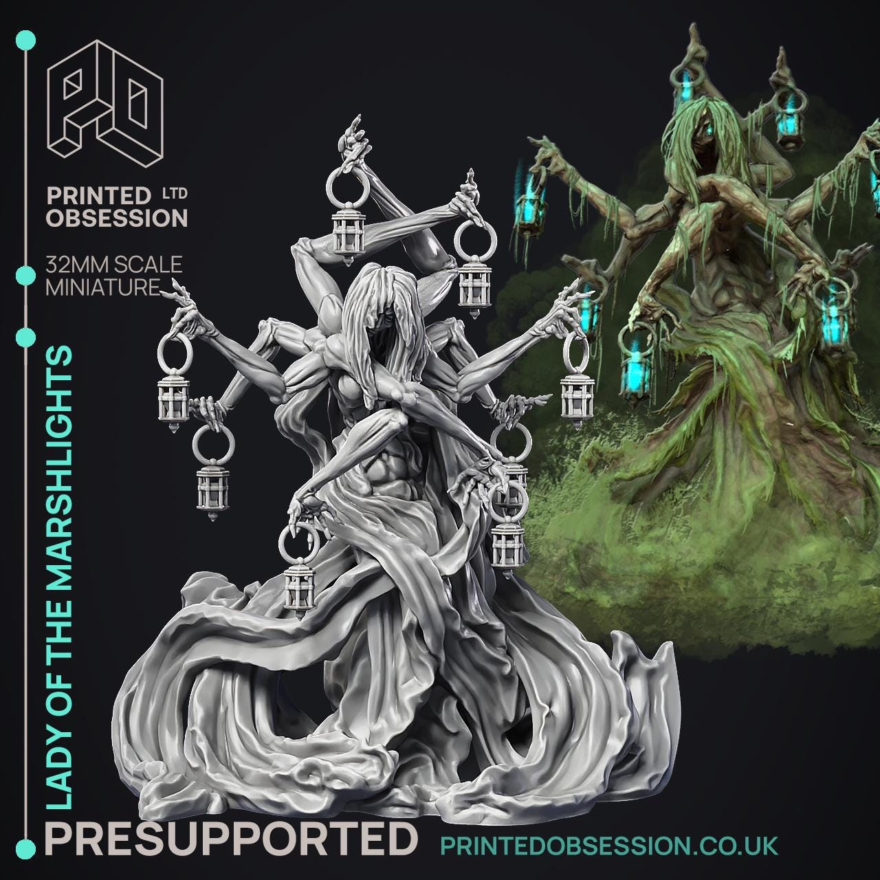 Lady of the Marsh Lights 3D Printable STL | Boss Monster Miniature | D ...