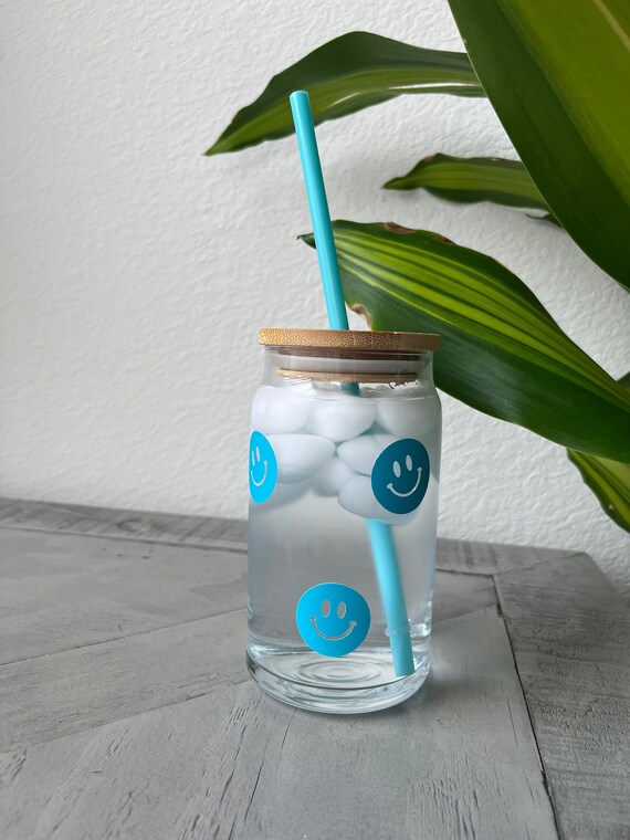 Smiley Face Beer Can Glass Soda Can Glass Retro Smiley Face | Etsy