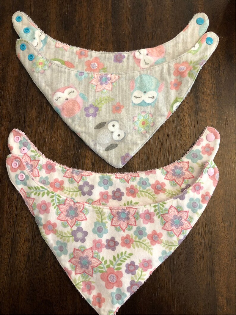 Owls & Flowers Bibs - Etsy
