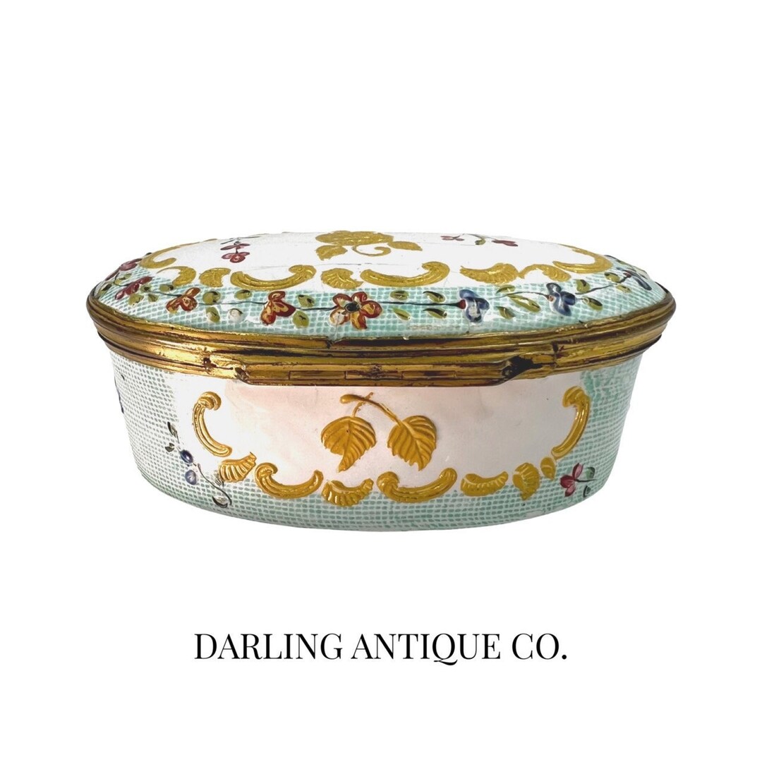 18th Century Rococo Snuff Box Georgian Bilston Box Patch Box Trinket ...