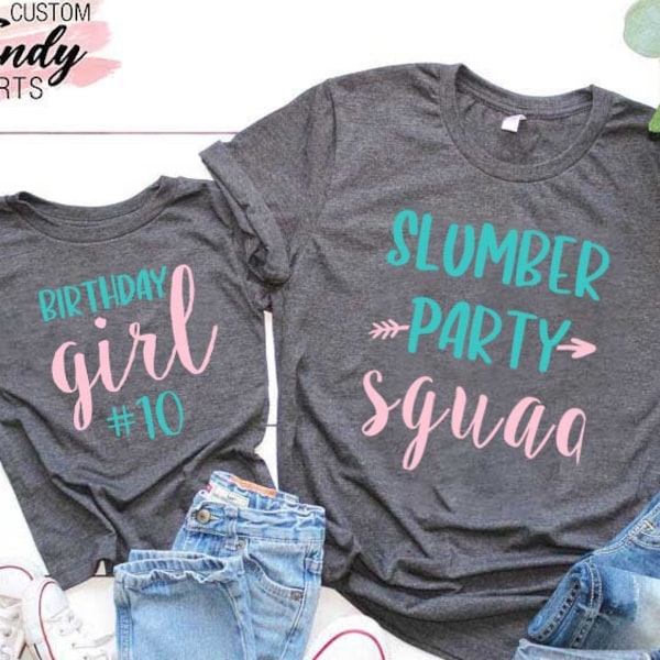 Birthday Slumber Party Tshirts Etsy