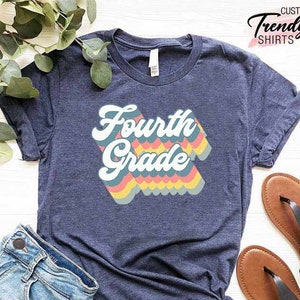 4th Grade Teacher Gift, Fourth Grade Shirt, Retro Teacher Shirt ...