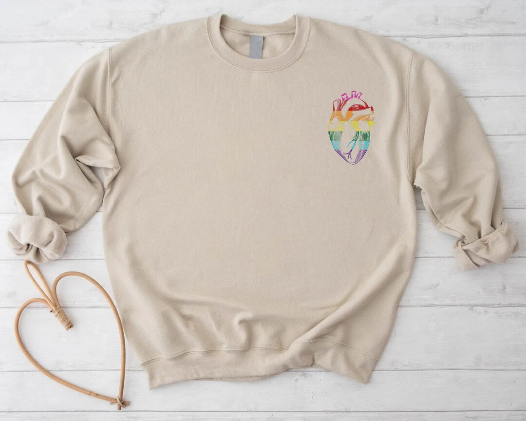 LGBT Pride Sweatshirt,rainbow Heart Pocket Sweatshirt,equal Rights ...