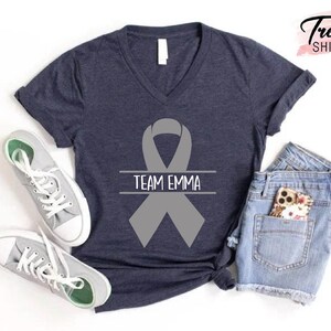 Brain Cancer Shirt, Team Cancer Shirt, Custom Brain Cancer Shirt, Gray ...