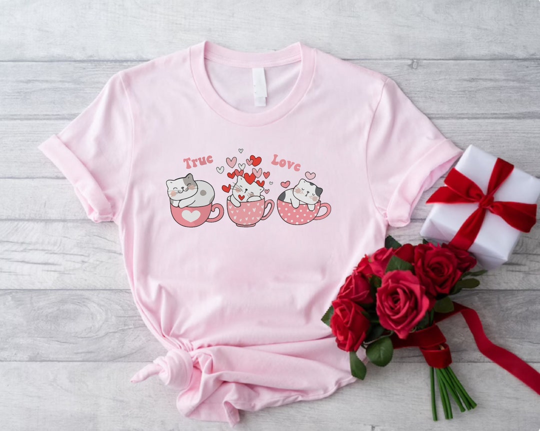 Cat Valentine Shirt, Valentines Day Gift for Cat Lovers, Meowy ...