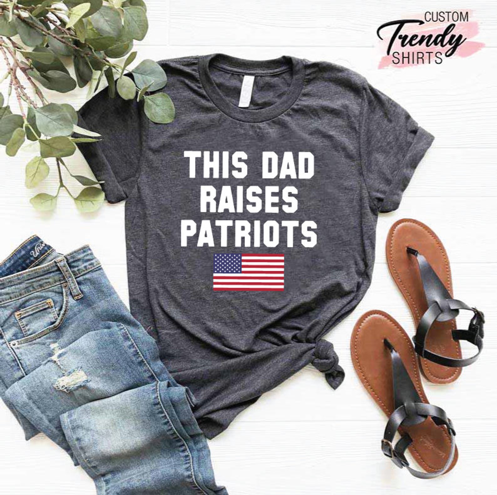 Patriotic Dad Shirt American Flag Patriot T-shirt Dad Gift - Etsy