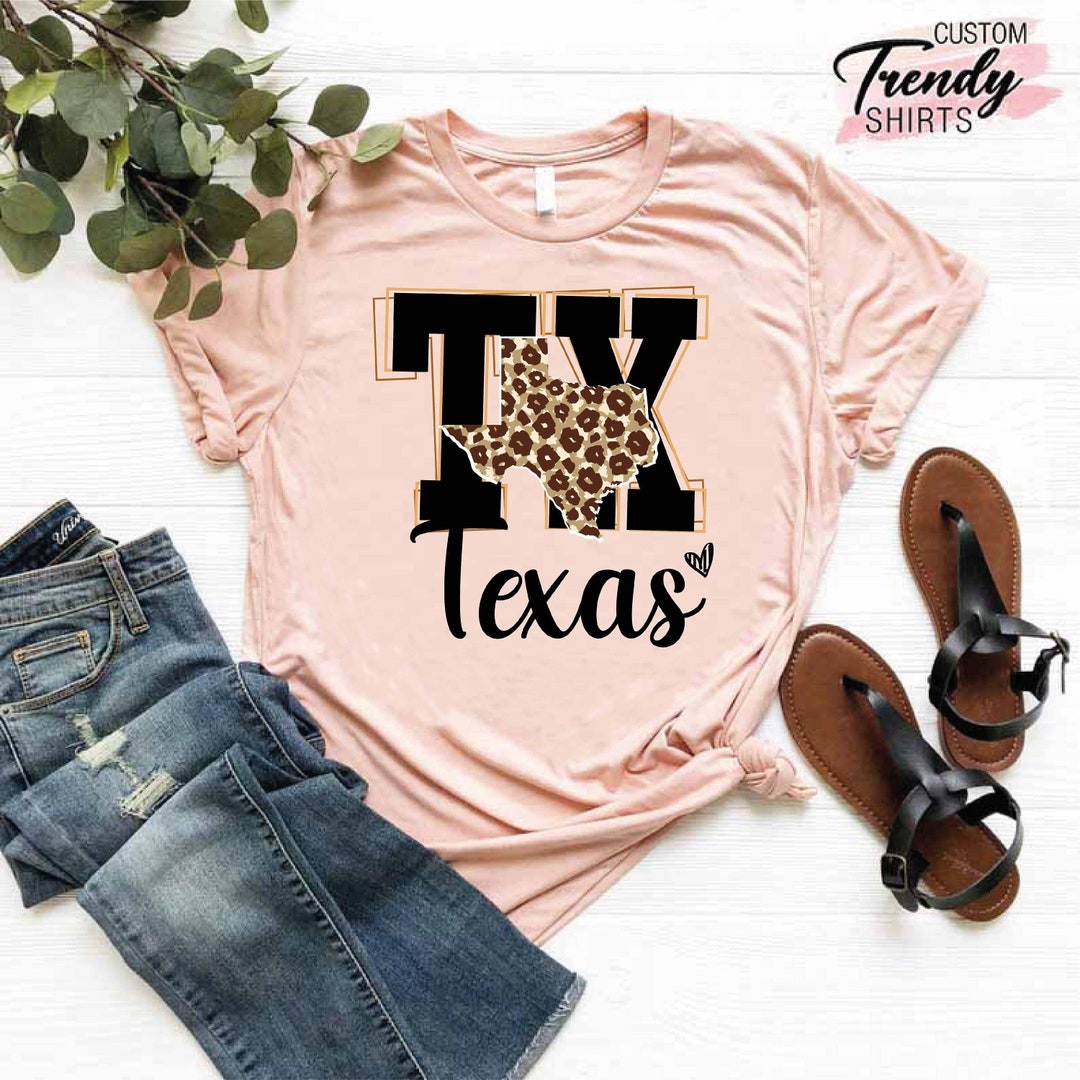 Texas Women Shirt, Texan Girl Shirt, Texans Gift, Texas Leopard Shirt ...