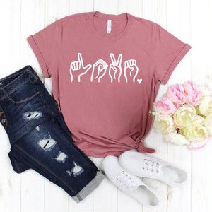 Love Sign Language Shirt, Valentines Day Gift, ASL Love Sign Shirt ...