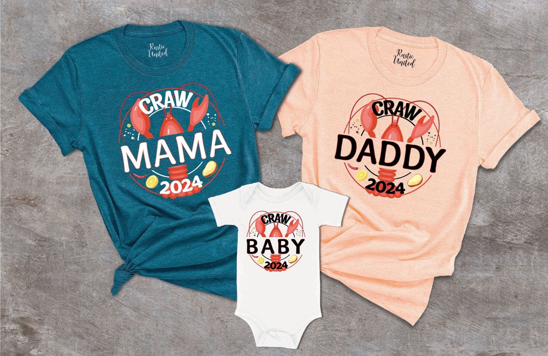 Craw Daddy Craw Mama Craw Baby Shirt, Custom Craw Family Shirts, Family ...