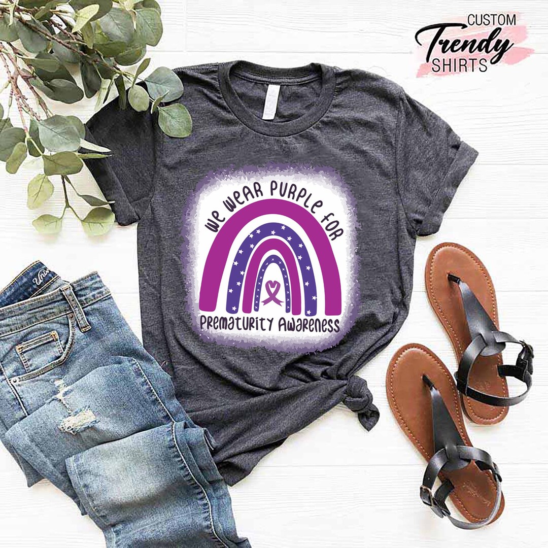 Prematurity Awareness Shirt, NICU Nurse Shirt, Purple Ribbon Shirt ...