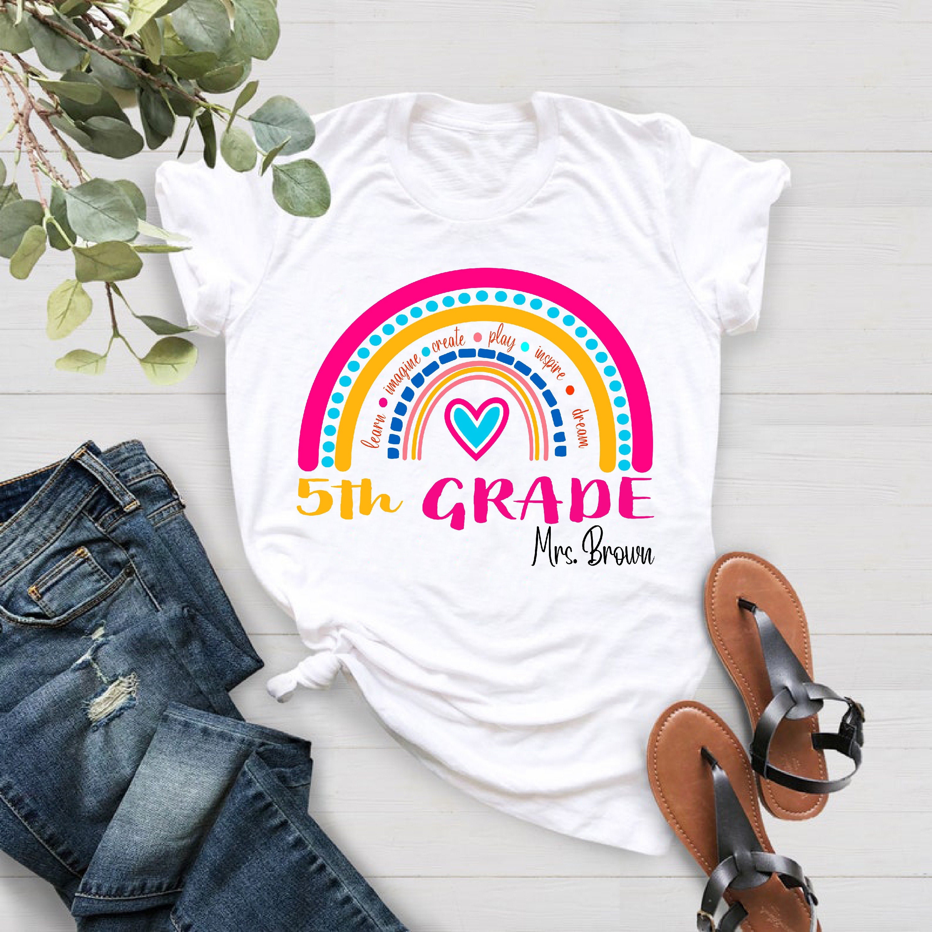 Fifth Grade Teacher Shirt 5th Grade Rainbow Teacher 5th | Etsy