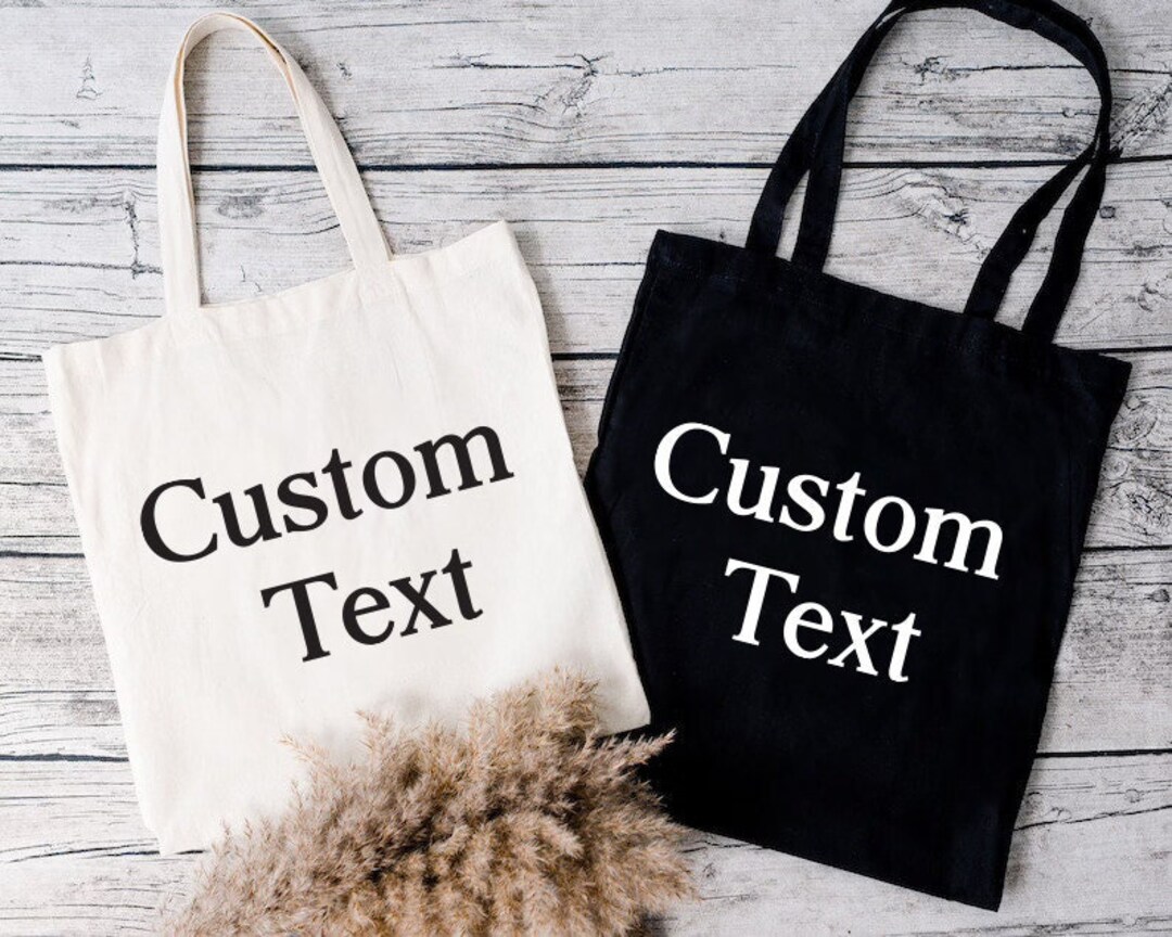 Custom Text Tote Bag Personalized Bulk Gift Bag Personalized - Etsy