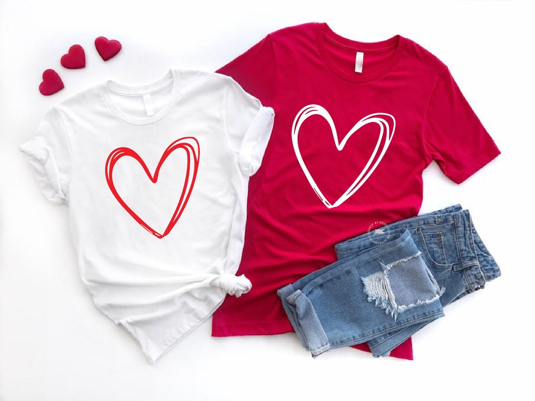 Heart Shirt for Women, Double Heart Shirt, Valentines Day Gift for ...