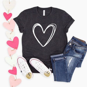 Heart Shirt for Women, Double Heart Shirt, Valentines Day Gift for ...