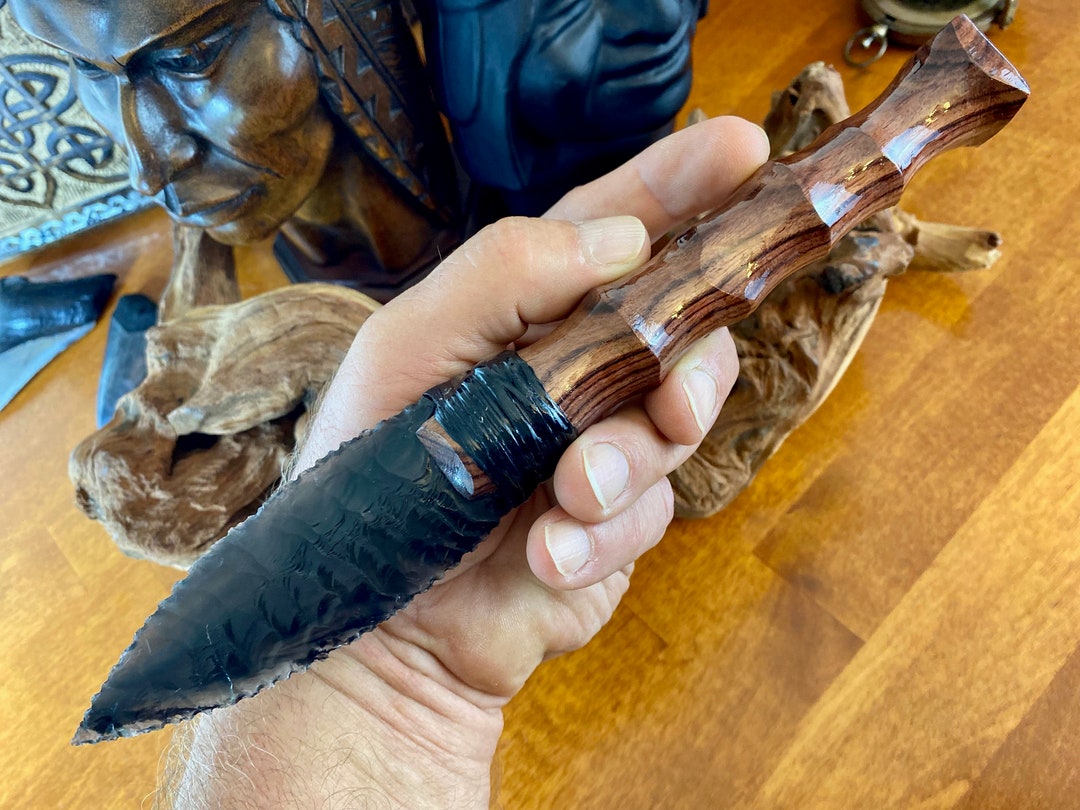 Kingwood Knife With Chatoyant Obsidian Blade - Etsy