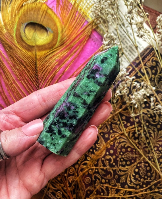 Ruby in Zoisite Polished Obelisk Tower | Etsy