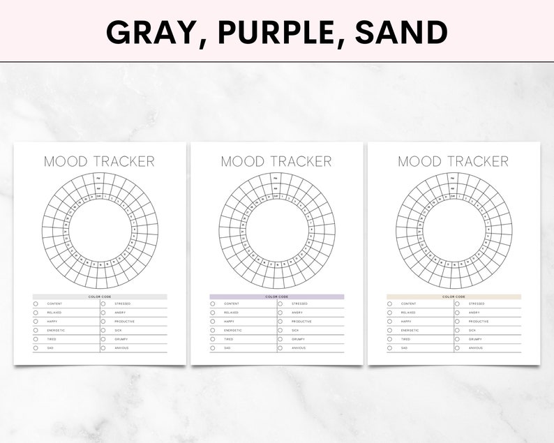 Printable Mood Tracker Daily Mood Tracker Therapy Worksheet - Etsy