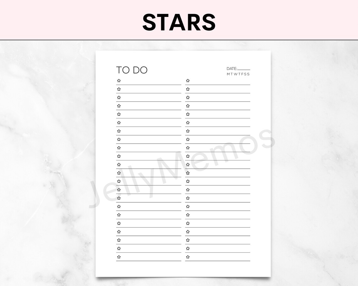 Printable to Do List Check List Daily Task List to Do List - Etsy