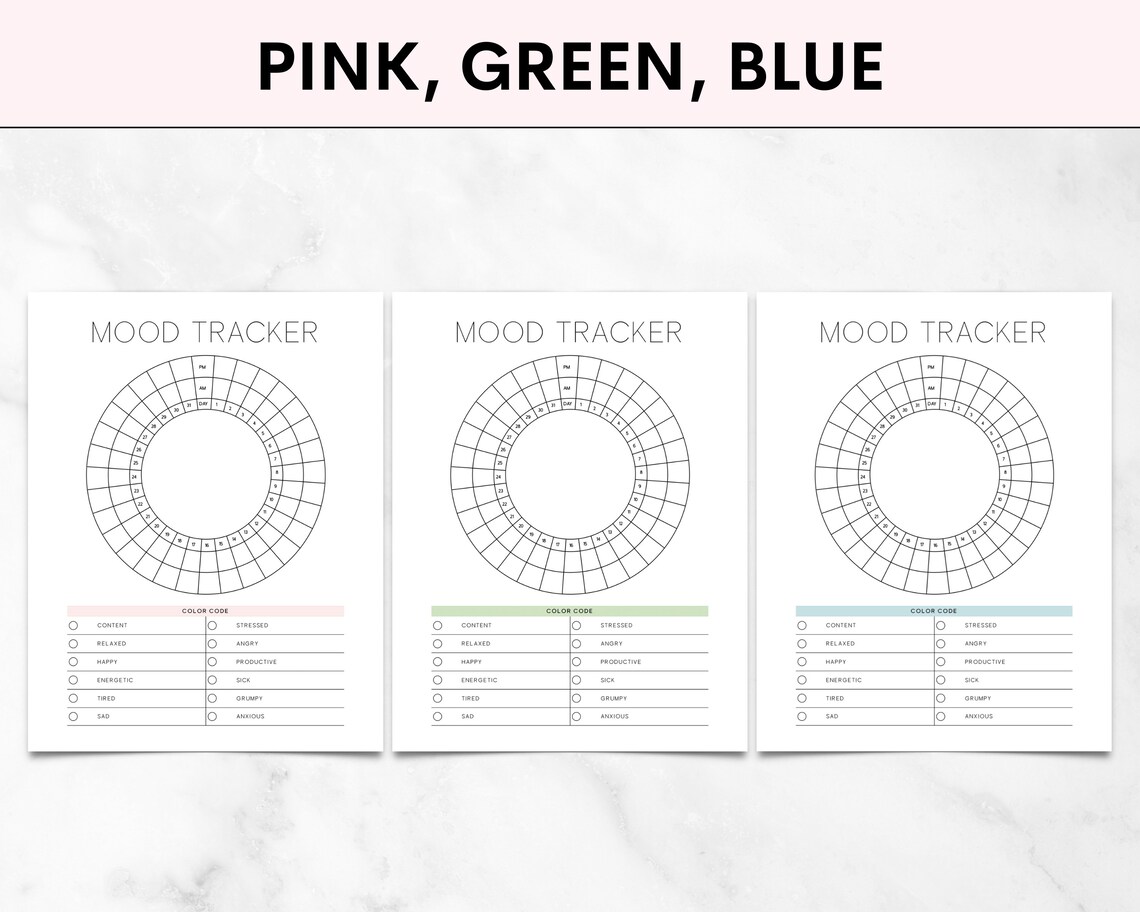 Printable Mood Tracker Daily Mood Tracker Therapy Worksheet - Etsy