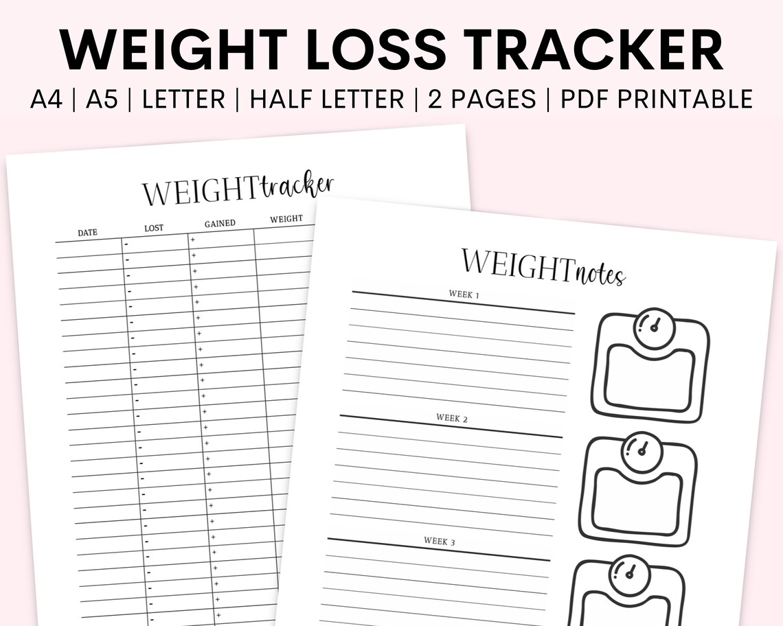 Weight Loss Tracker Weight Tracker Weightloss Printable - Etsy