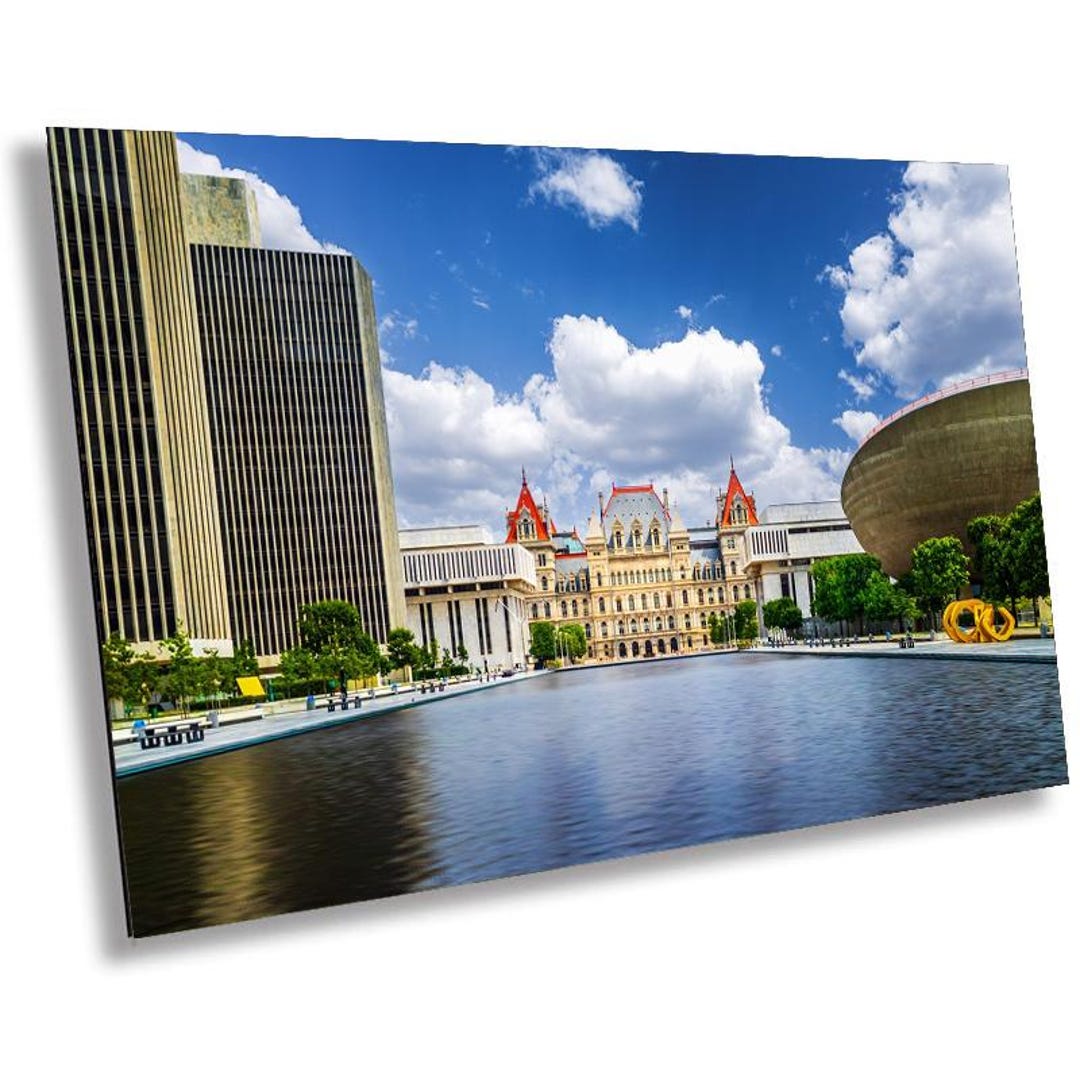 New York State Capitol Print: Albany Landmark Reflecting Pool ...