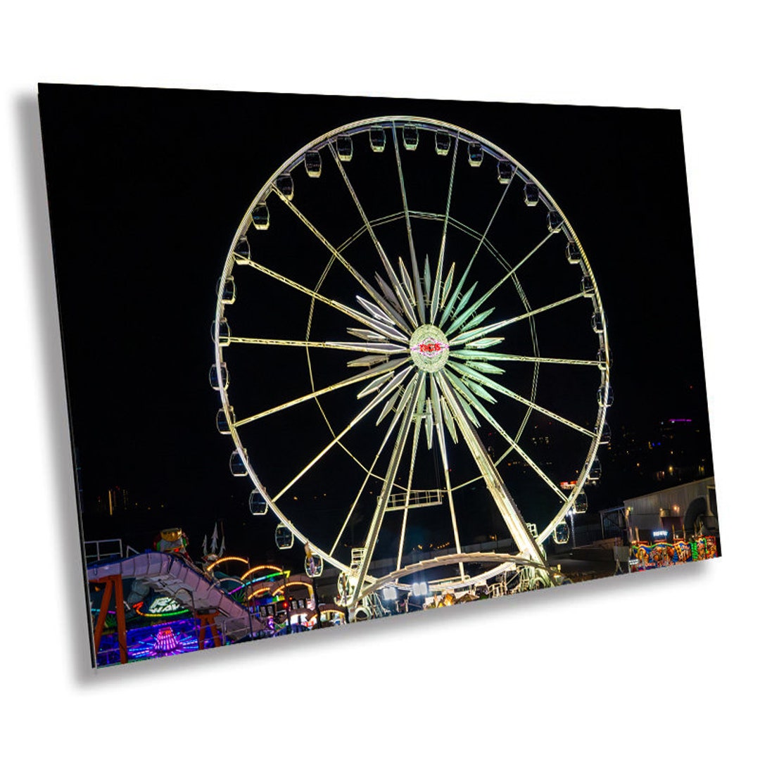 Arizona State Fair Ferris Wheel Night: Neon Carnival Photography Wall ...