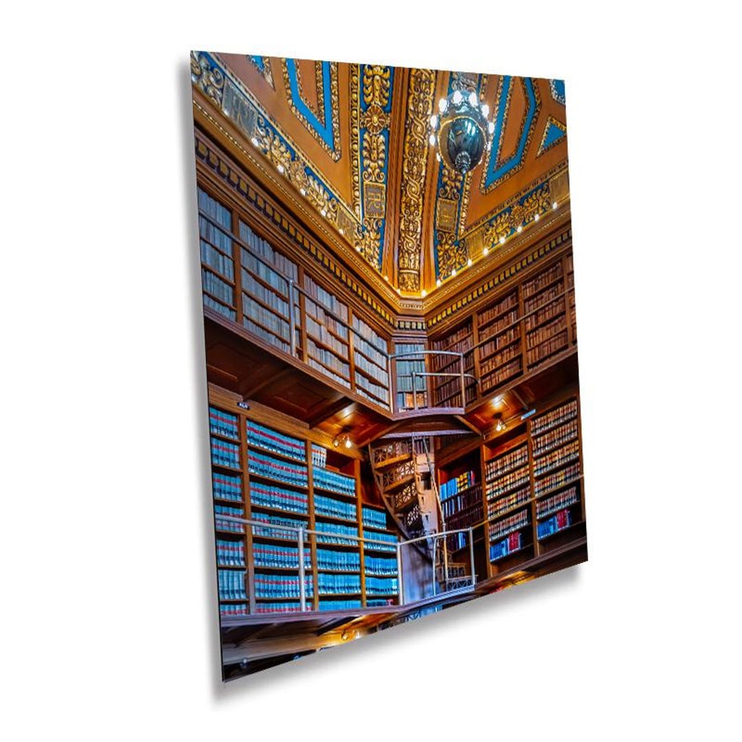 Halls of Knowledge: the Rhode Island State Library Print Wall Art Providence Historic ...
