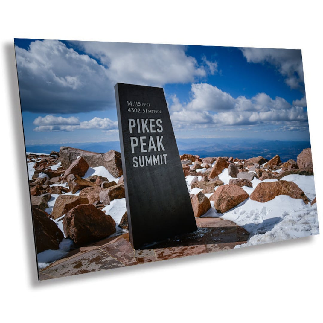 Pikes Peak Summit Sign Print: Colorado Landscape Photography Wall Art ...