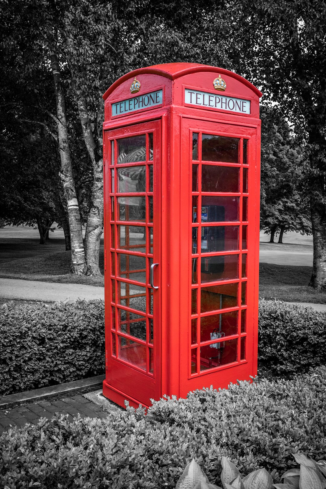 Booth of Memories: Red Phone Booth Vintage Wall Art Photography English ...