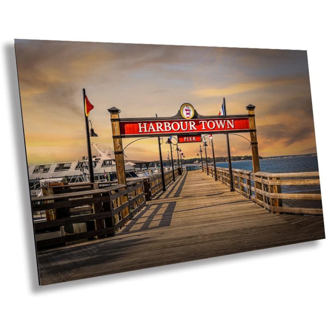 Harbour Town Greetings: Pier Welcome Sign Wall Art Print Hilton Head ...
