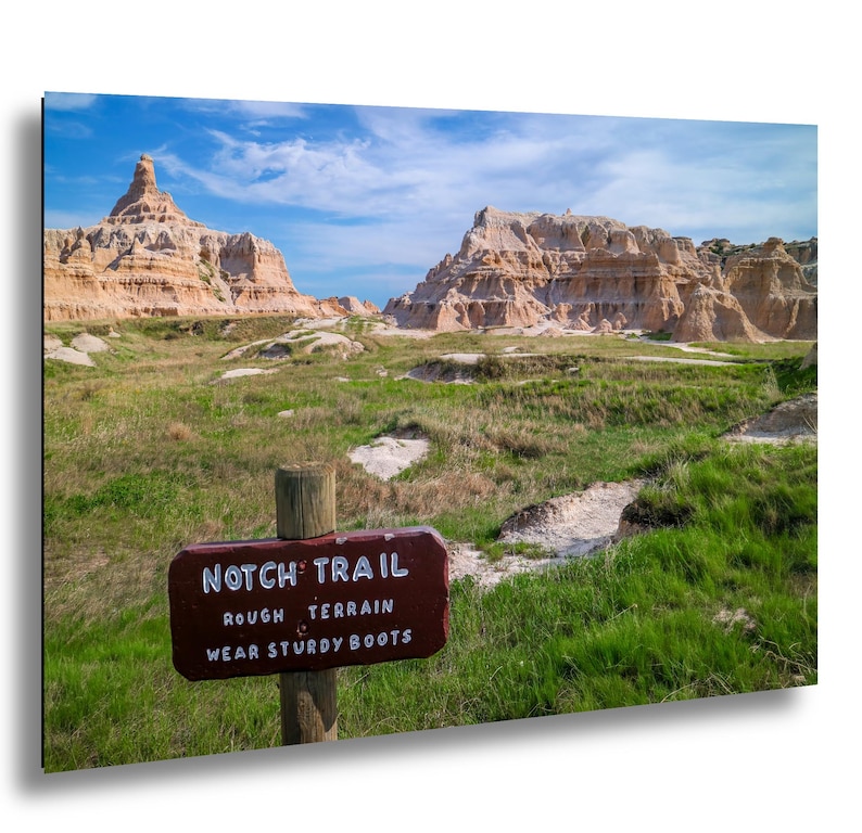 Badlands National Park: Notch Trail Sign, South Dakota Photography Wall ...