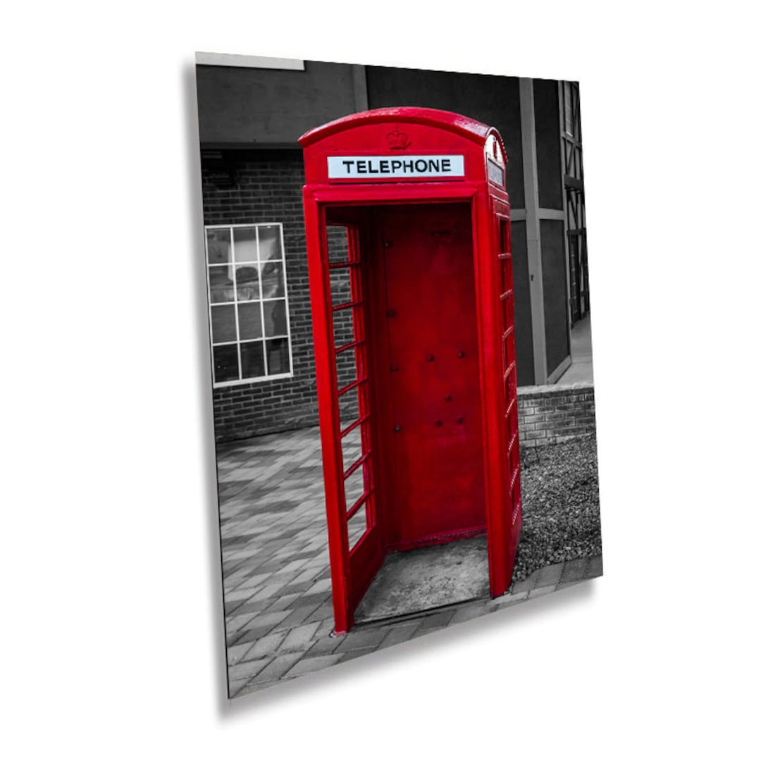 Red Phone Booth Classic English Telephone Box Photography Wall Art - Etsy