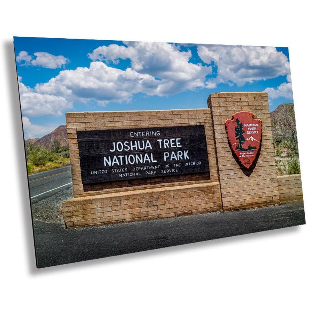Joshua Tree National Park Entrance Sign Print: Mojave Desert Landscape ...