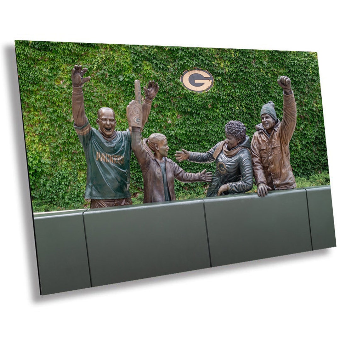 Green Bay’s Heart: Statue of Devoted Packers Fans Lambeau Field Print ...