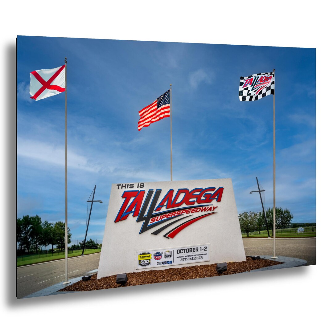 Talladega Superspeedway Sign With Flags Alabama Photography Wall Art - Etsy