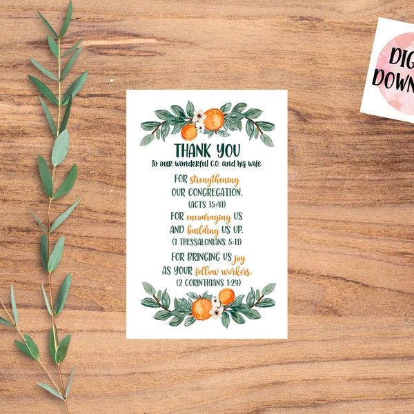 Thank You Circuit Overseer and Wife Greeting Card - Etsy Ireland