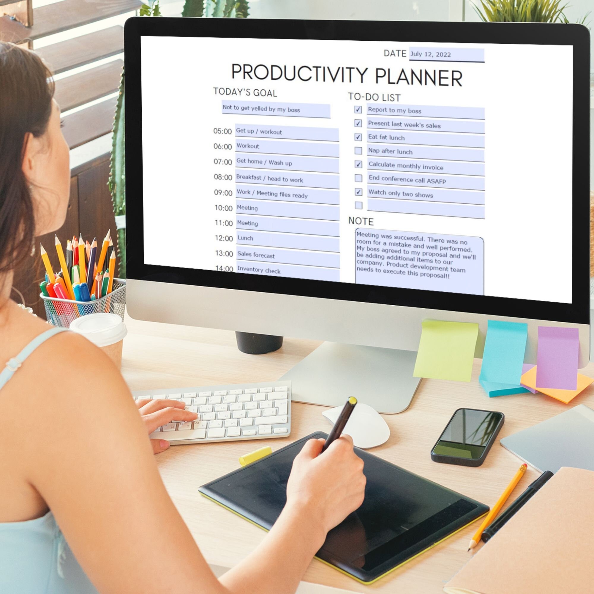 Daily Printable and PDF Fillable Planner, Printable, PDF, Instant ...