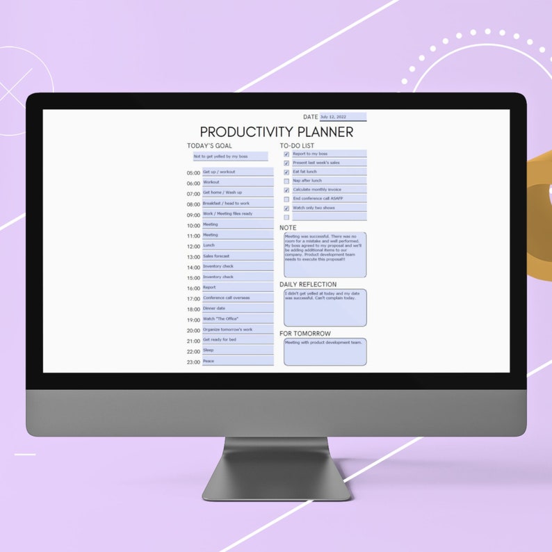 Daily Printable and PDF Fillable Planner, Printable, PDF, Instant ...